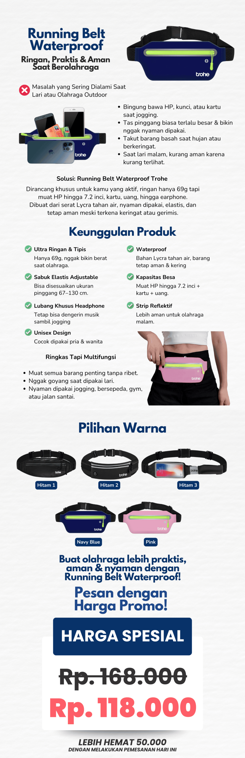 RUNNING BELT WATERPROOF - Ringan, Praktis, dan Aman Saat Olahraga ...